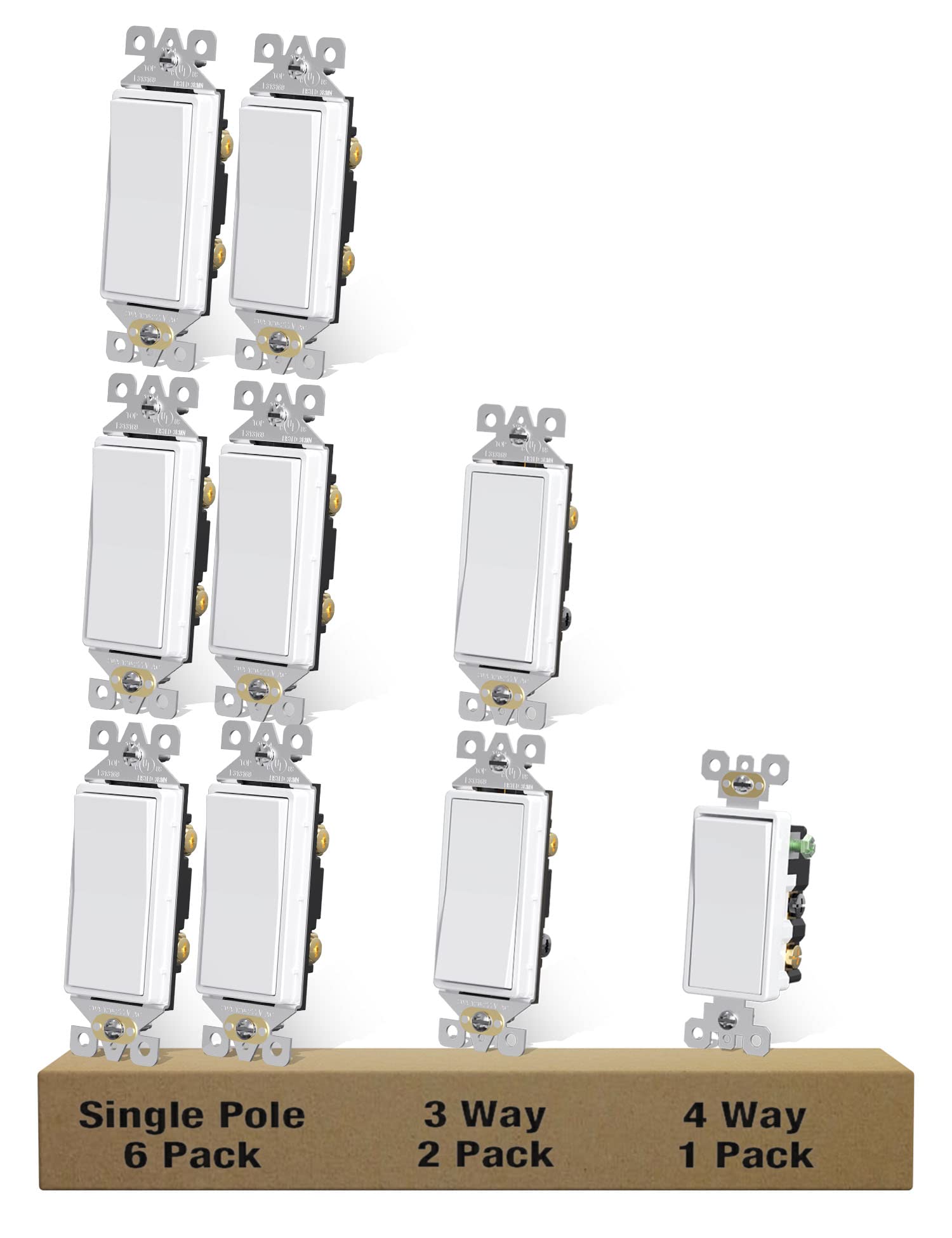 Snapklik.com : AIDA Rocker Decorator Paddle Light Switch Combo, Single Pole