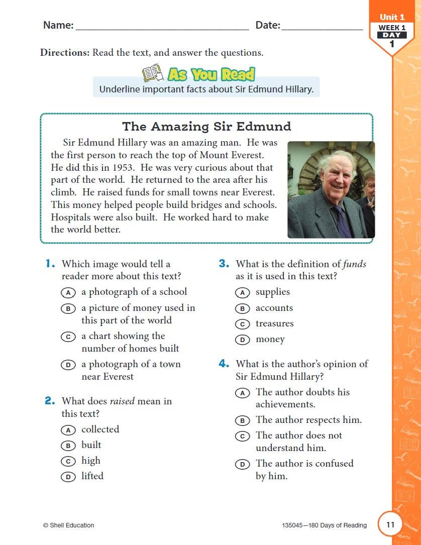 Snapklik.com : 180 Days: Reading For 3rd Grade 2nd Edition Practice ...