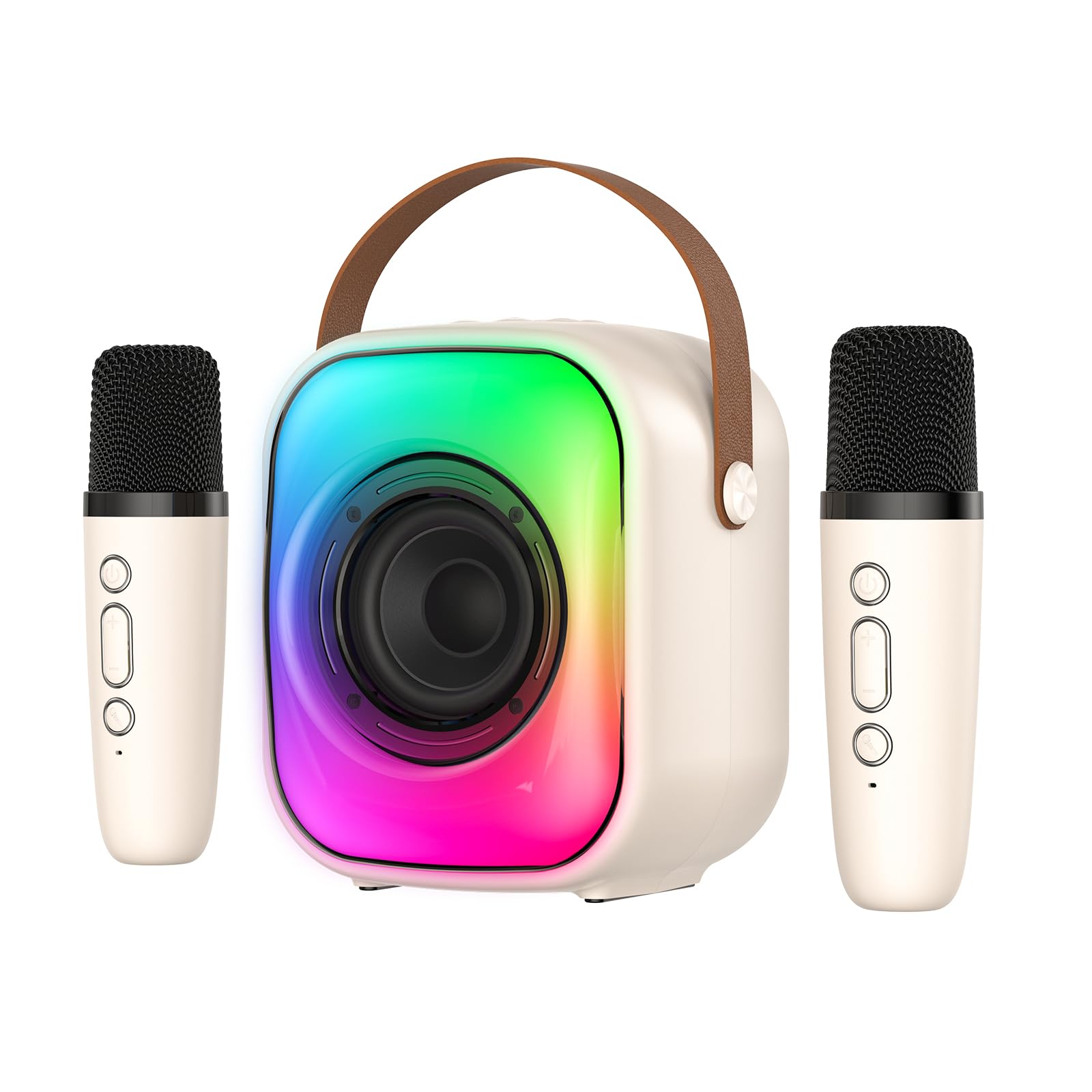 Amazon.com: SIMGAL Mini Karaoke Machine with Two Wireless Microphones ...