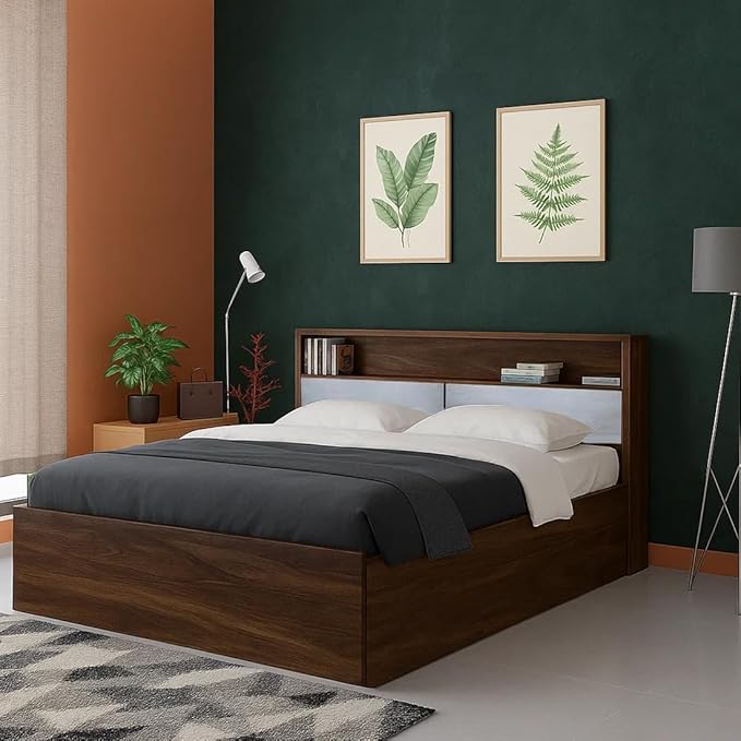 FURNY Phoenoy Queen Size Bed with Box & headboard Storage (Phoenix ...