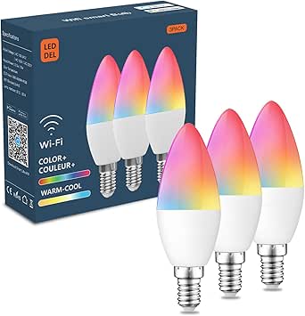 XFOX Smart Candelabra LED Bulbs 40 Watt Equivalent, 300lm, E12 LED Bulb ...