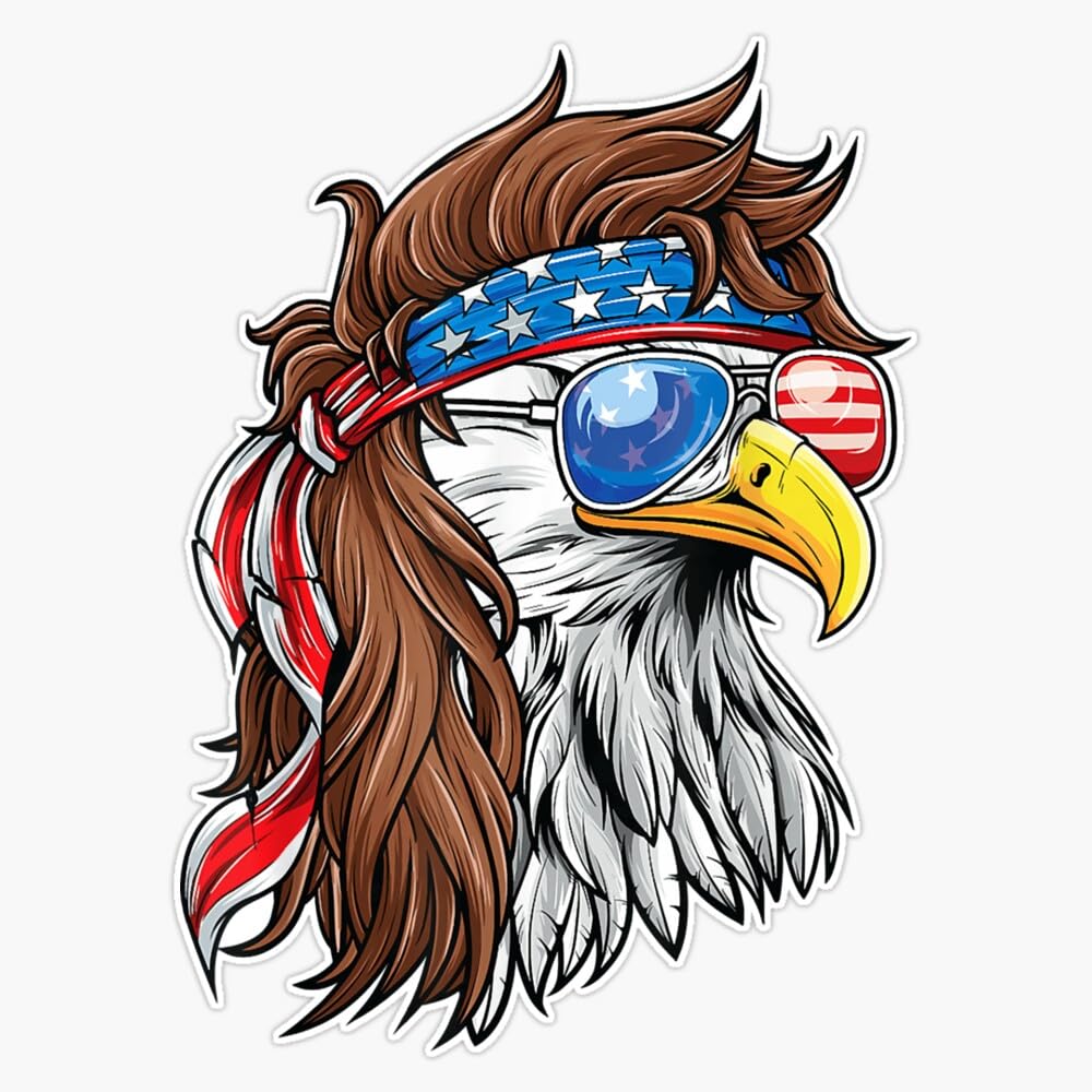 Amazon.com - Patriotic Bald Eagle Mullet USA American Flag 4Th of July ...