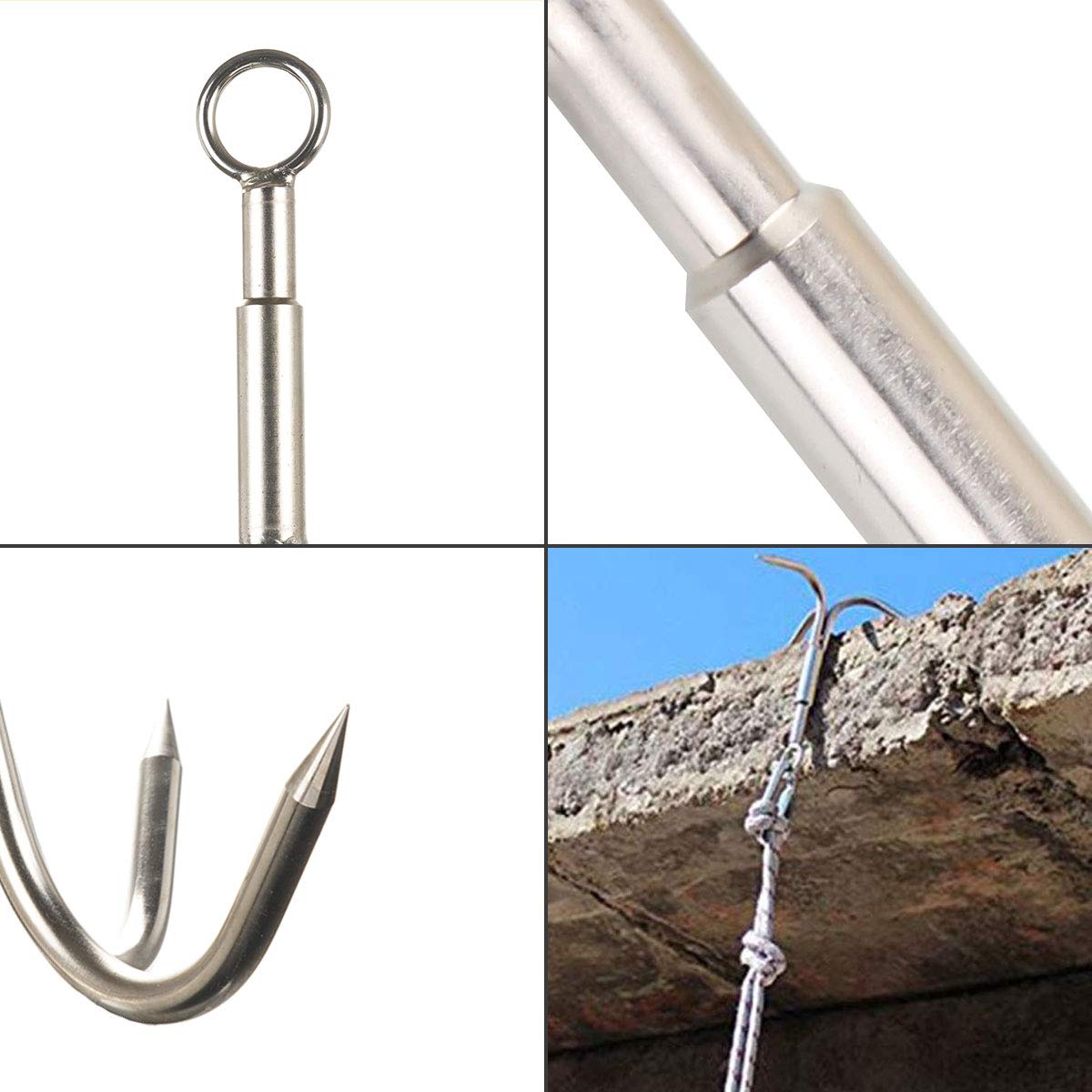 Snapklik.com : YOUNTHYE 3 Pack Grappling Hooks Set 3 Claw Heavy Duty ...