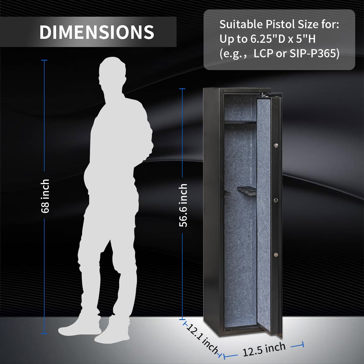 Snapklik.com : Xhlokk Rifle Gun Safes For Home, Quick Access 5-6 Gun ...