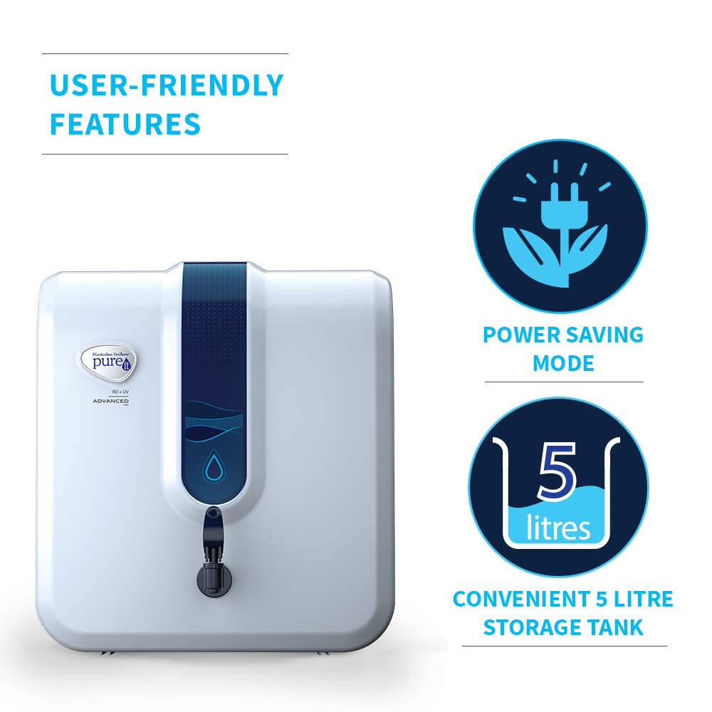 HUL Pureit Advanced RO + UV 6 Stage Table Top/Wall Mountable White 5 ...