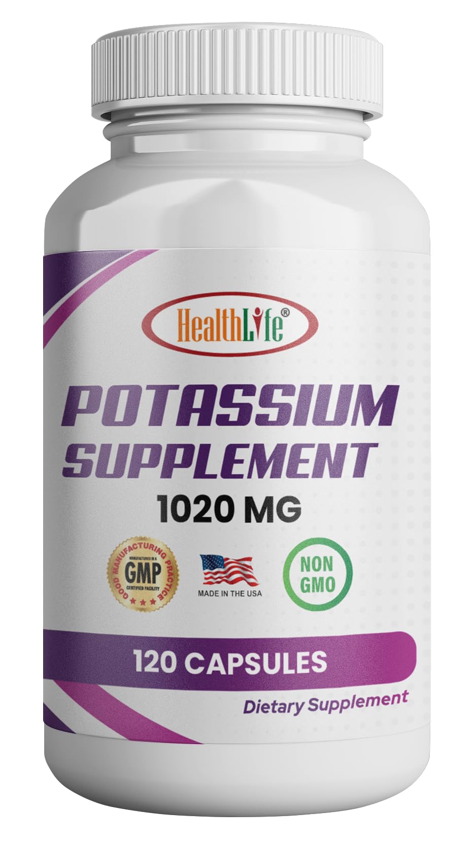 Amazon.com: HealthLife Potassium Supplement, 1020 mg,60 Servings, 120 ...