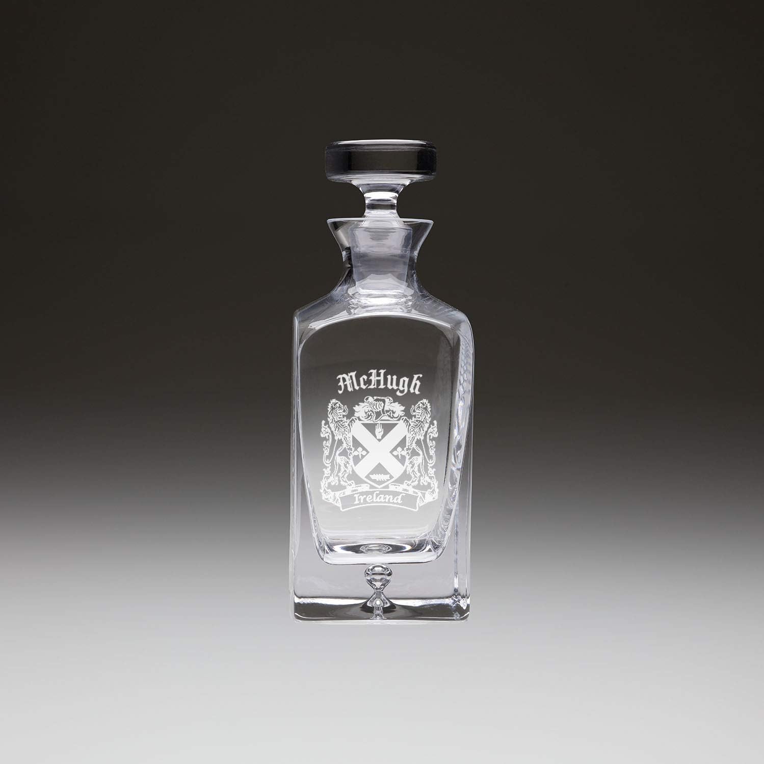 Amazon.com | McHugh Irish Coat of Arms Premium Square Whiskey Decanter ...
