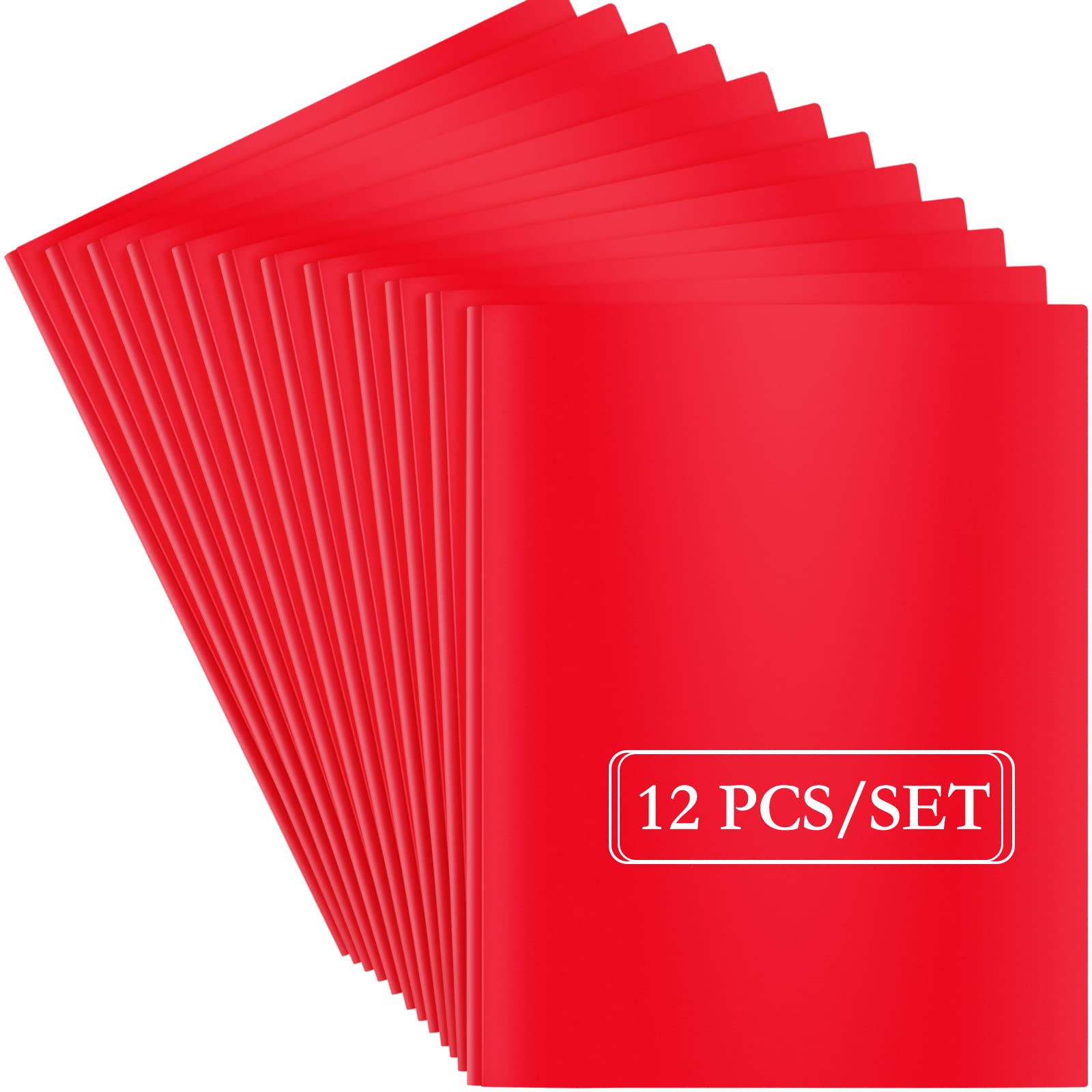Snapklik.com : Heavy Duty Plastic Folder 12-Pack, 2 Pocket Letter Size ...