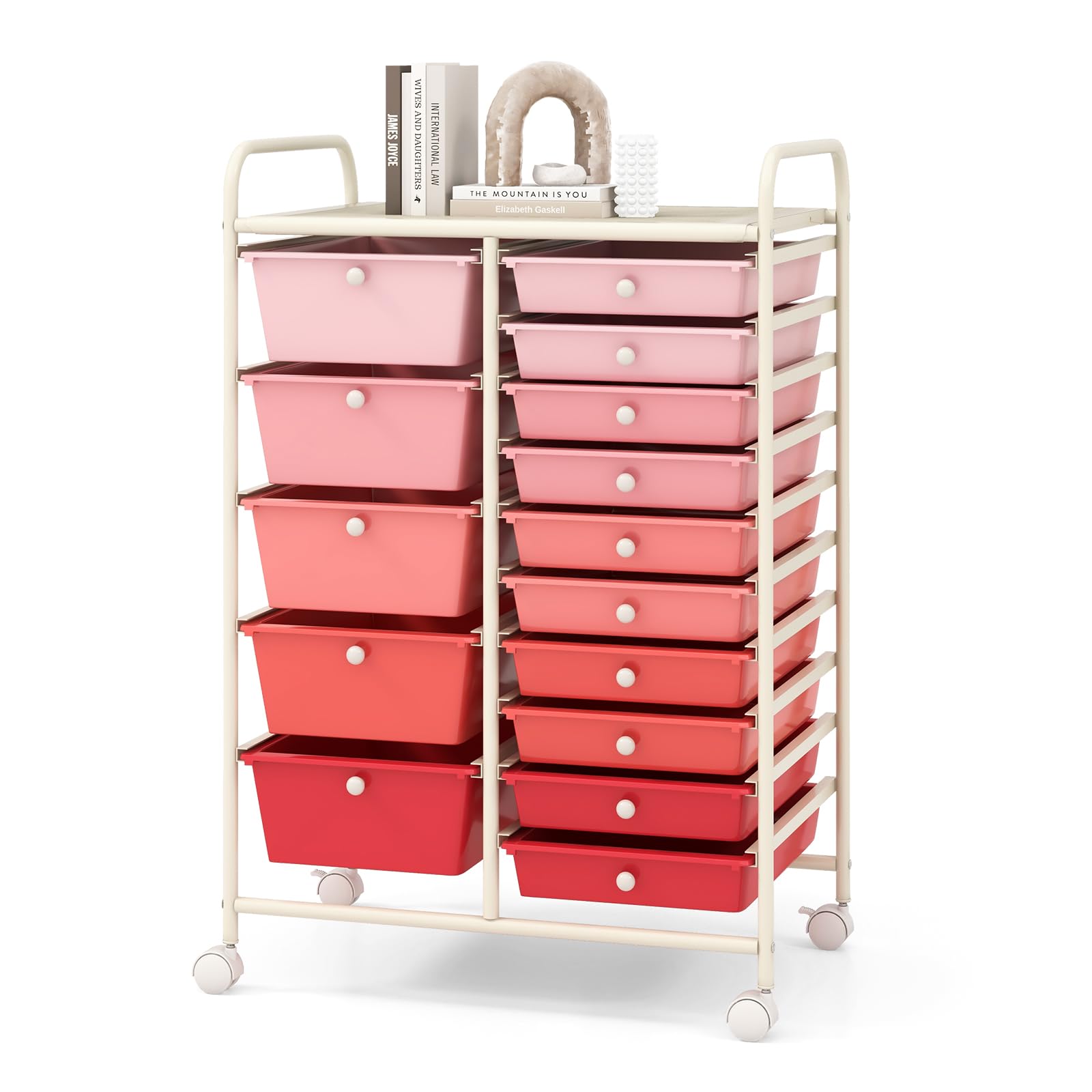 Amazon.com: COSTWAY 15 Drawers Storage Cart, Multipurpose Rolling ...