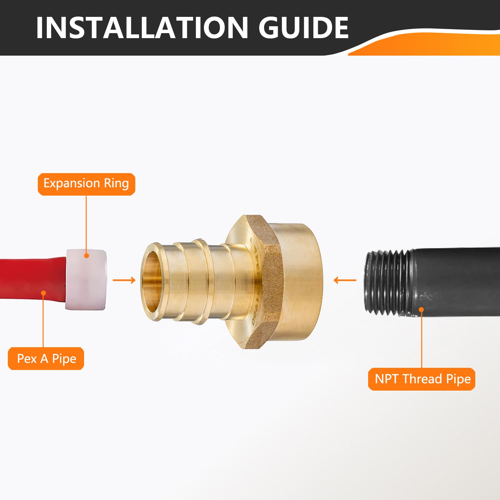 Snapklik.com : 20-Pack HeSun PEXA Fitting, Expansion 1/2 Inch Female ...
