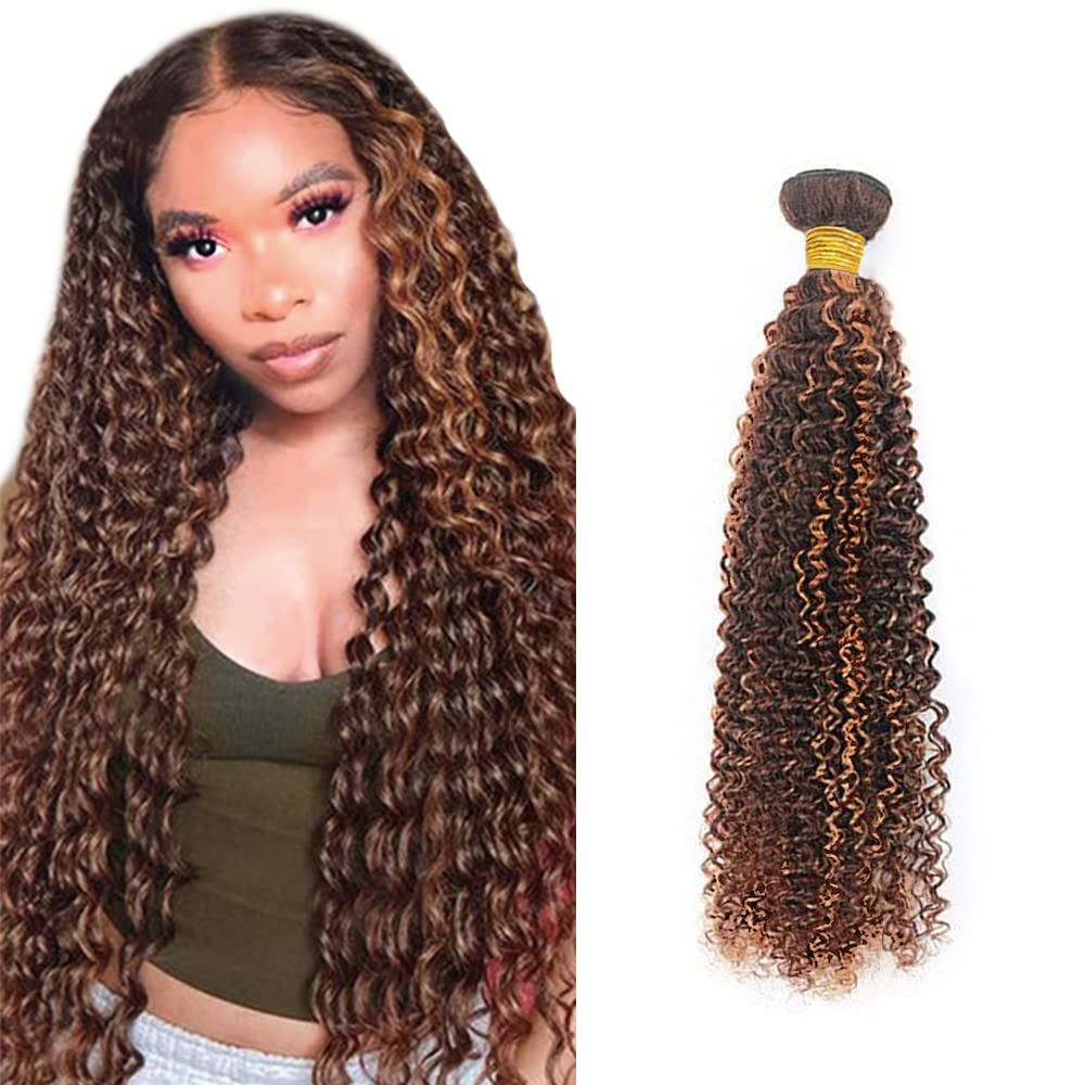 Amazon.com : 28 Inch Ombre Brown Bundles Brown Highlight Bundles Kinky ...