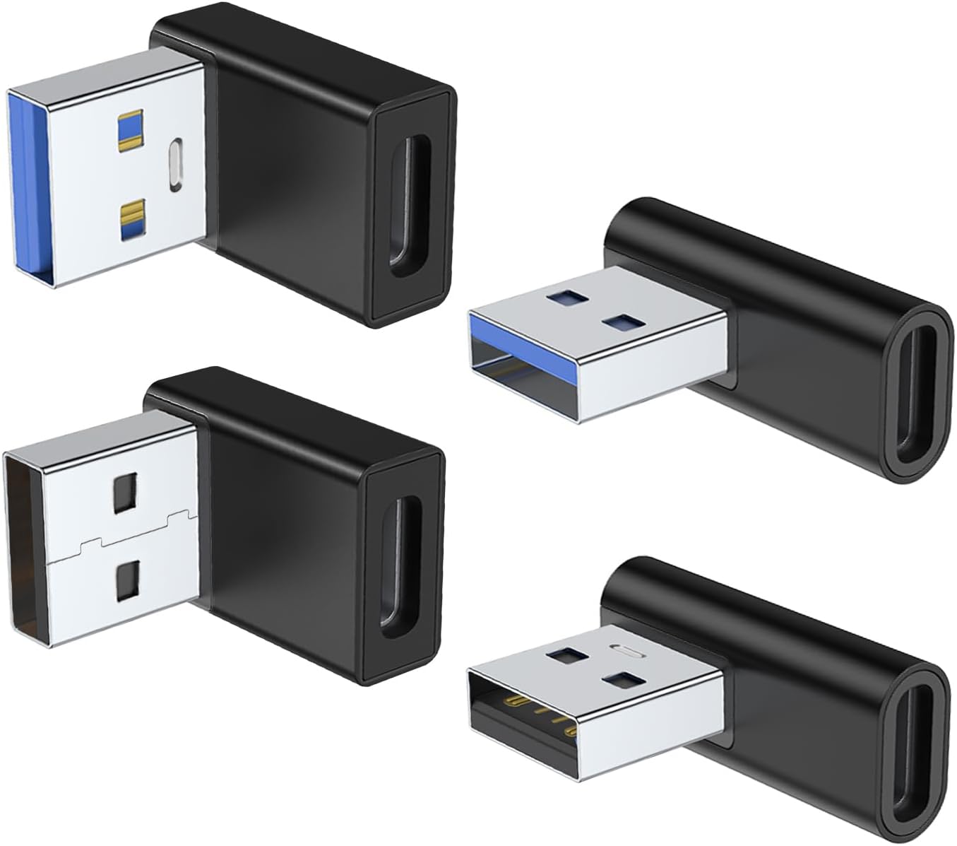 Amazon.com: AreMe 90 Degree USB to USB C Adapter 4 Pack, Up and Down ...