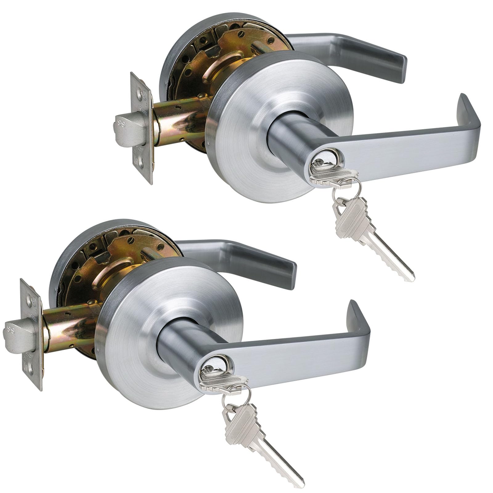 HISAFE 2PCS of Keyed Entry Commercial Door Locks, Different Keys, Heavy ...