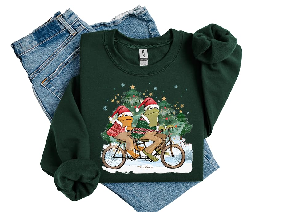 Amazon.com: Frog and Toad Sweatshirt, Christmas Snowman Sweatshirt ...