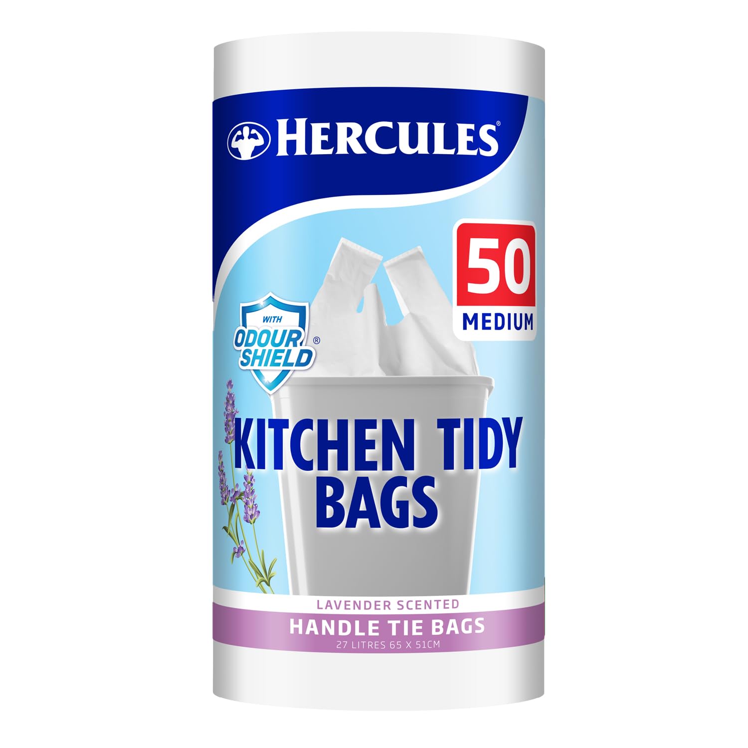 Hercules Kitchen Tidy Bags, 27 Litre Capacity, Medium (Pack of 50 ...