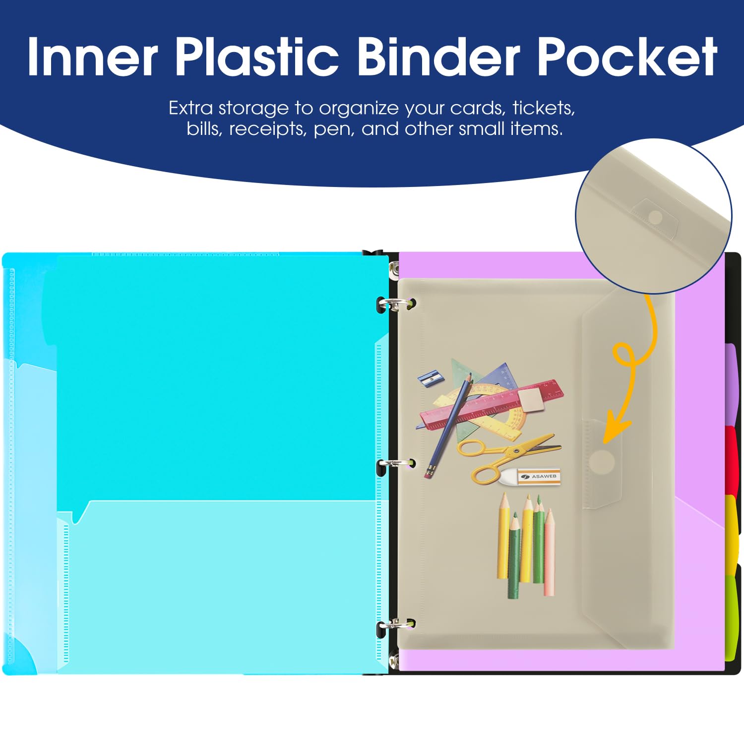 Snapklik.com : INFUN 1 Inch 3-Ring Telescoping Project Organizer Binder