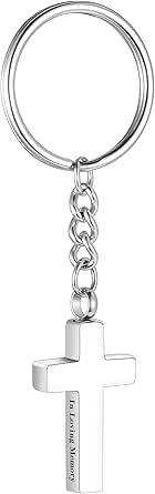 Amazon.com: Dletay Cross Urn Keychain for Ashes Cremation Jewelry for ...