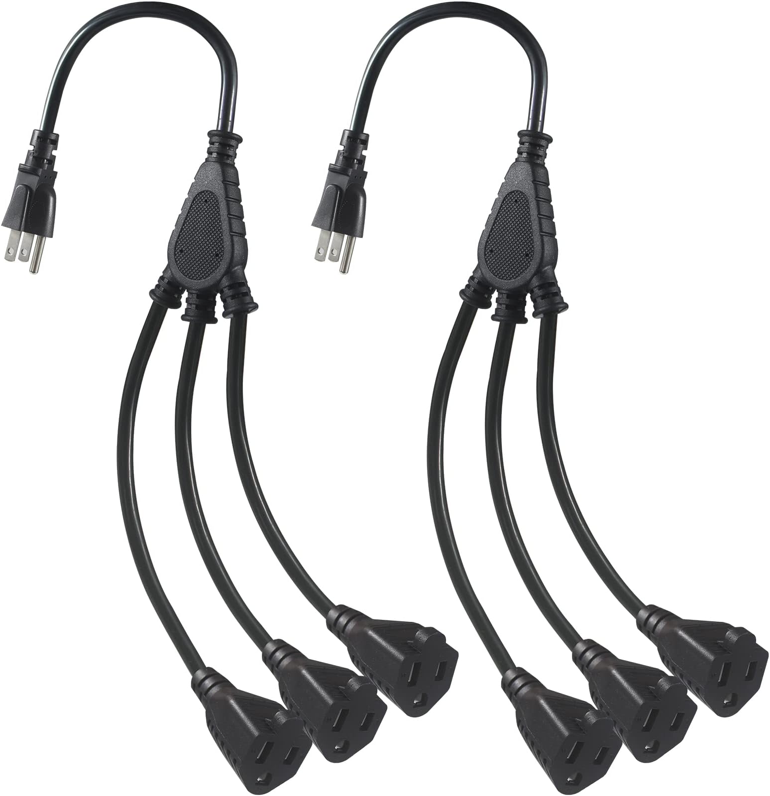 Amazon.com: KUNCAN 3-Outlet Splitter Extension Cord - 3 Prong 1 to 3 ...