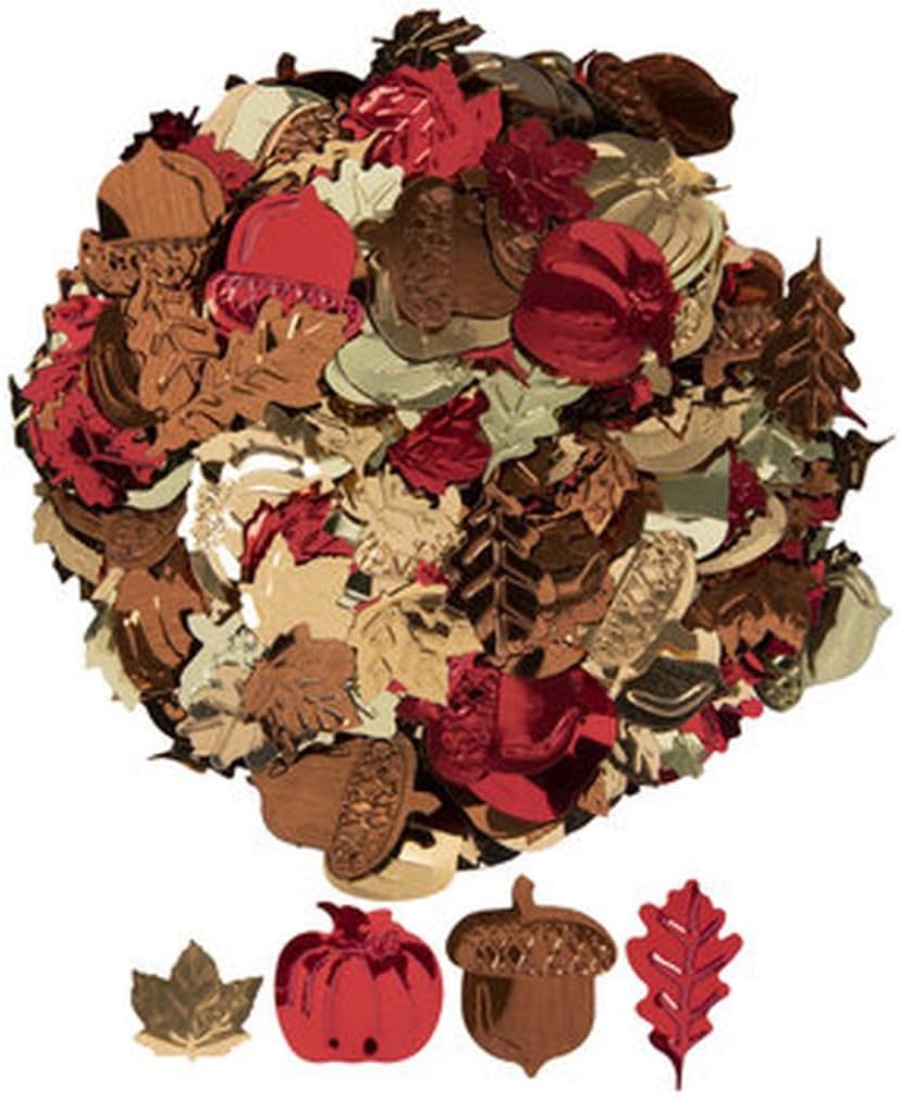 Amazon.com: Autumn Shimmering Metallic Confetti - Leaves, Pumpkins ...
