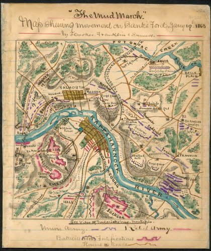 Amazon.co.jp: Civil War Map Reprint: The Mud march : . shewing sic ...