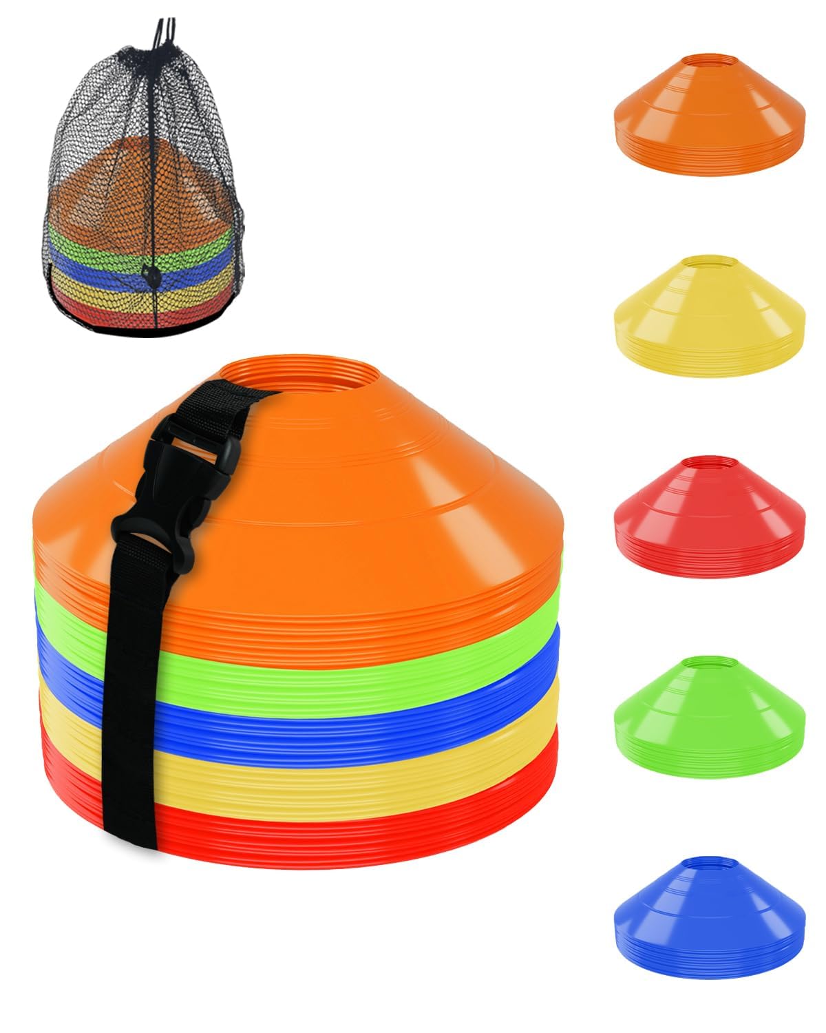 suzmei 30 Pack Soccer Cones with Carry Bag for Sports Training, Disc ...