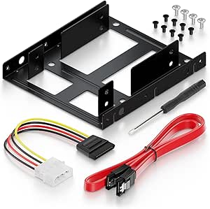 deleyCON Cadre de Montage pour Disque Dur SSD 2,5" à 3,5" - Cadre de Montage de Disque Dur ...