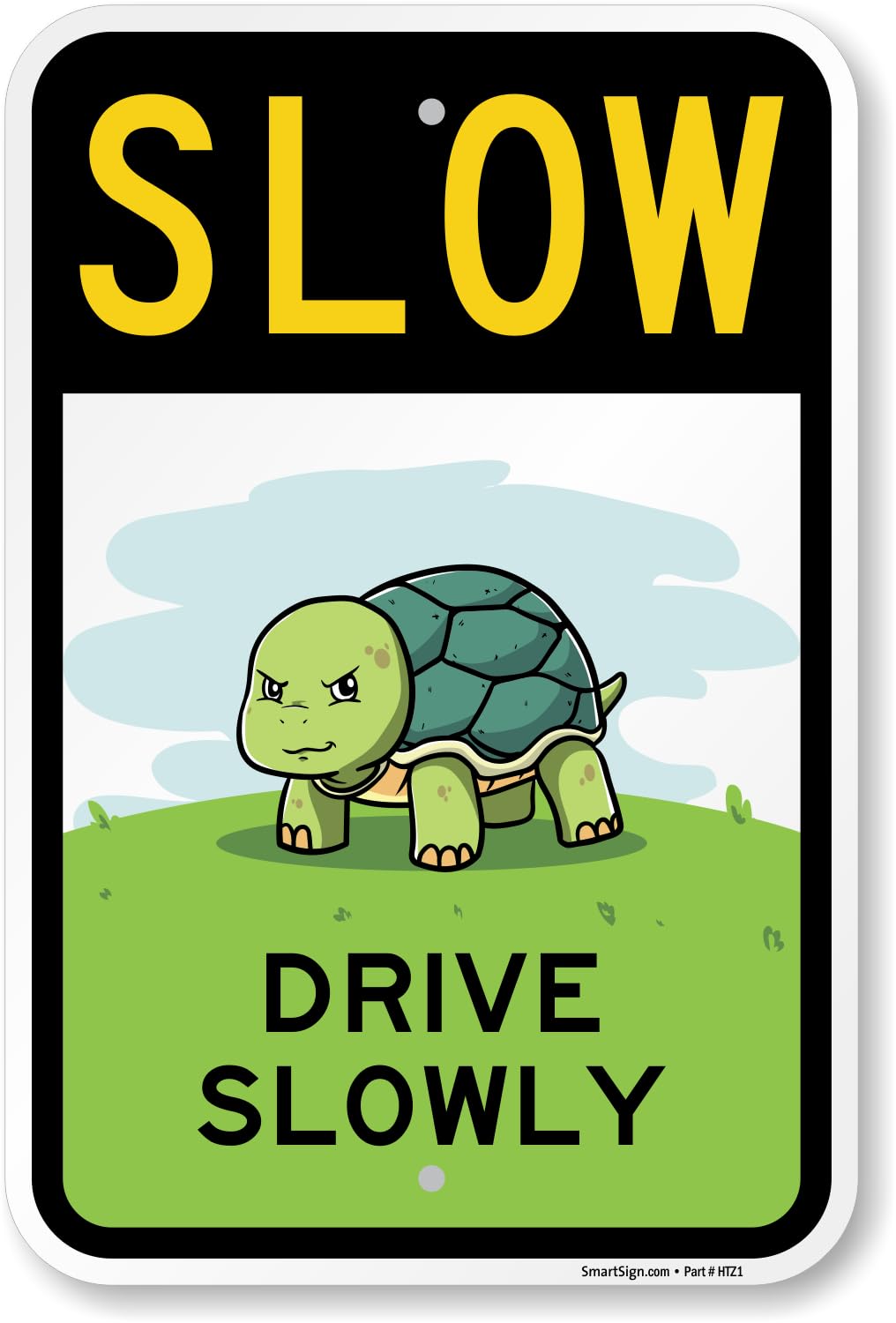 Drive Slow Sign SmartSign Funny Animals At Play Sign - 10x10 Inch ...