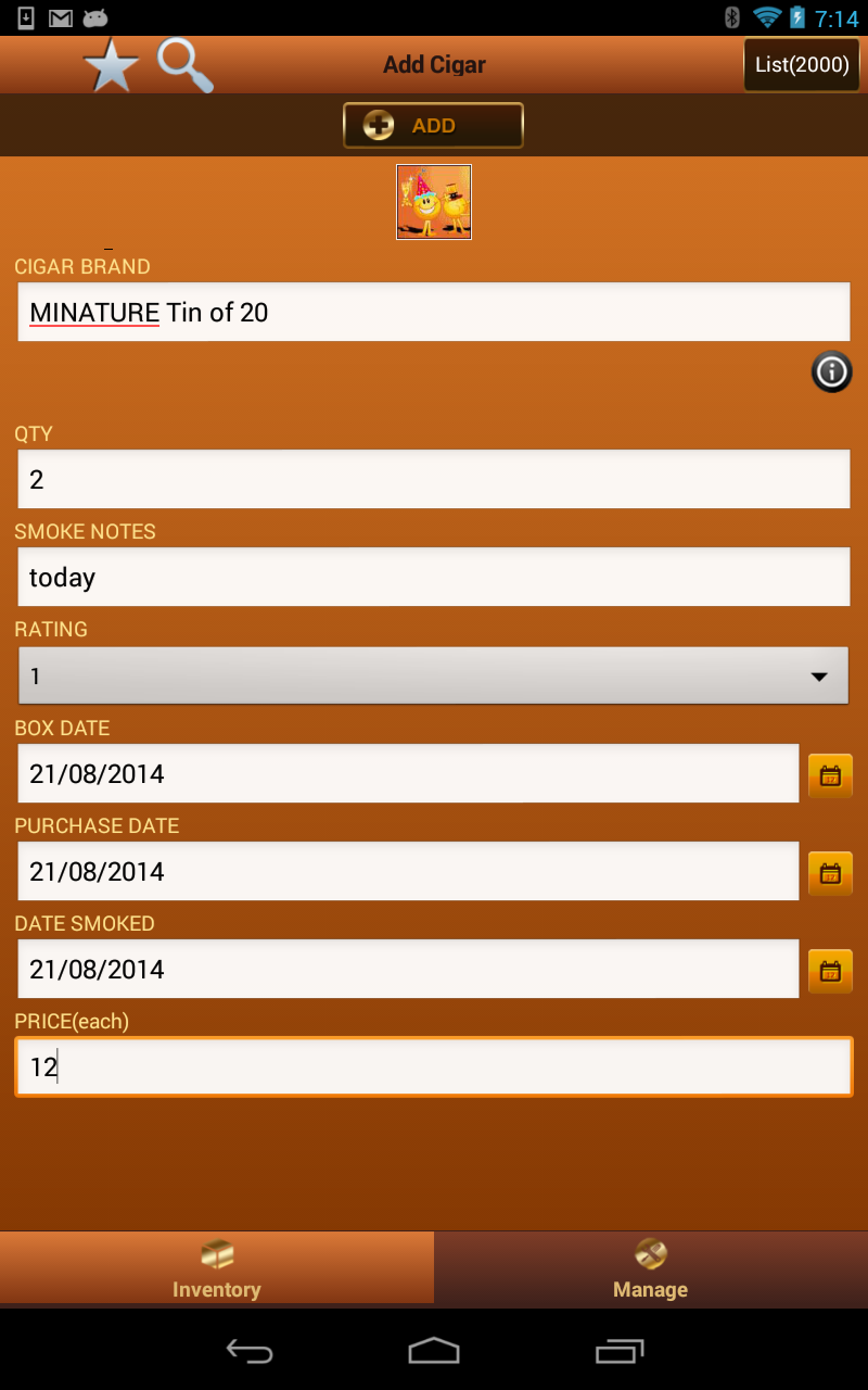 Cigar Inventory Tracker:Amazon.com:Appstore for Android