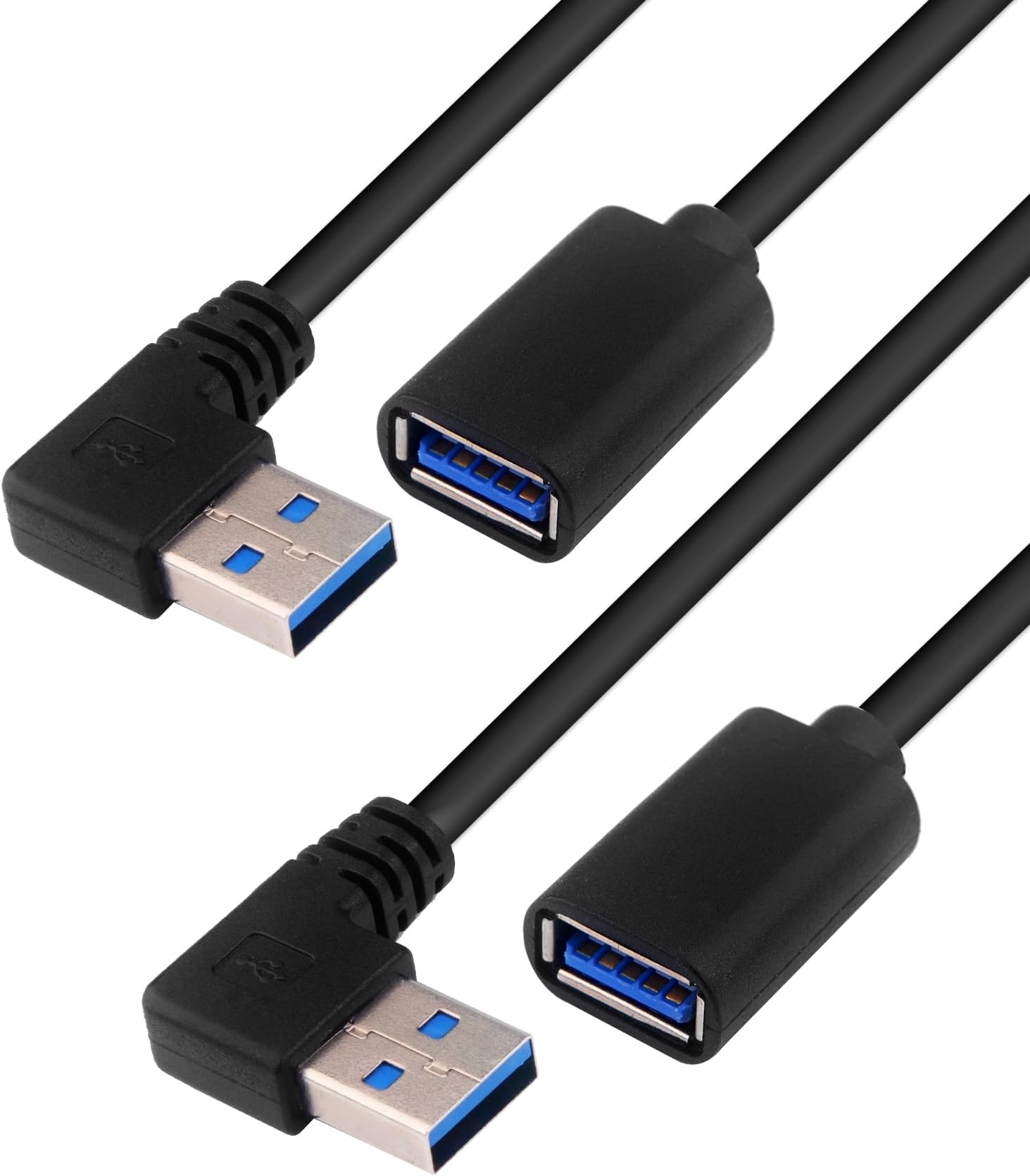 USB Extension Cable Right Angle, USB A Male to A Female USB 3.0 ...