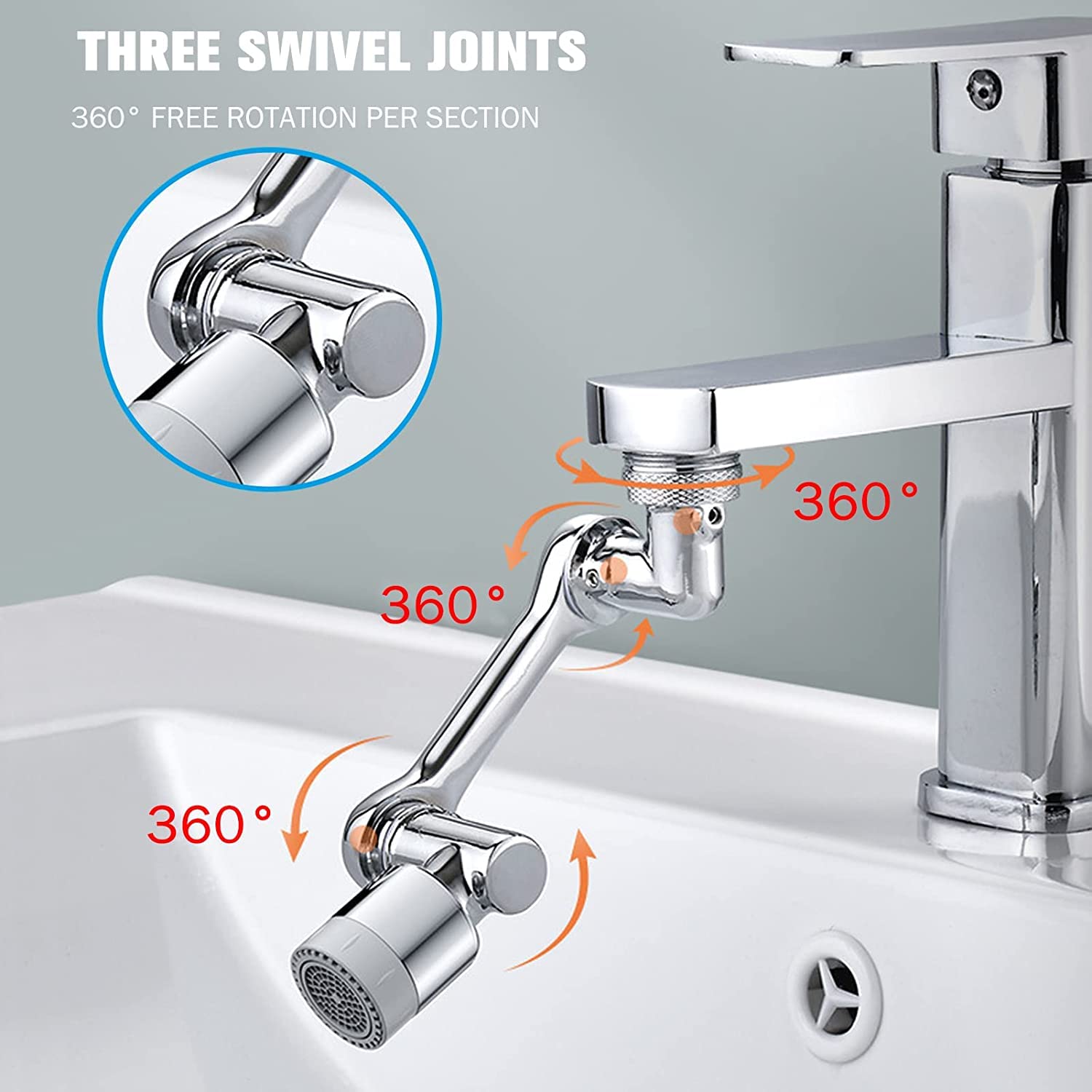 1080° Rotating Faucet Extender Rotatable Multifunctional Extension ...