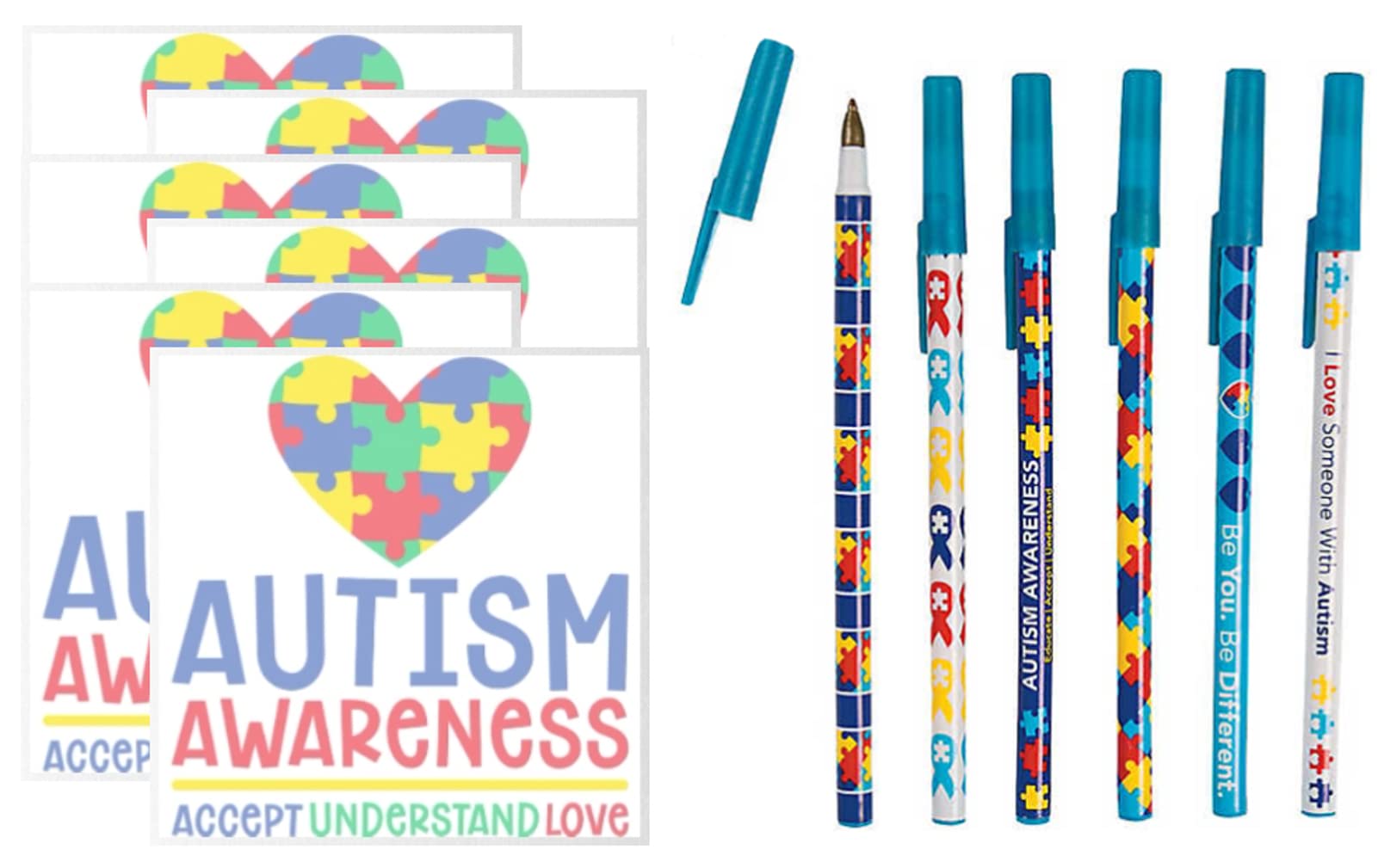 Amazon.com : Autism Awareness Pens and Sticky Note Pads 12 Piece Bundle ...