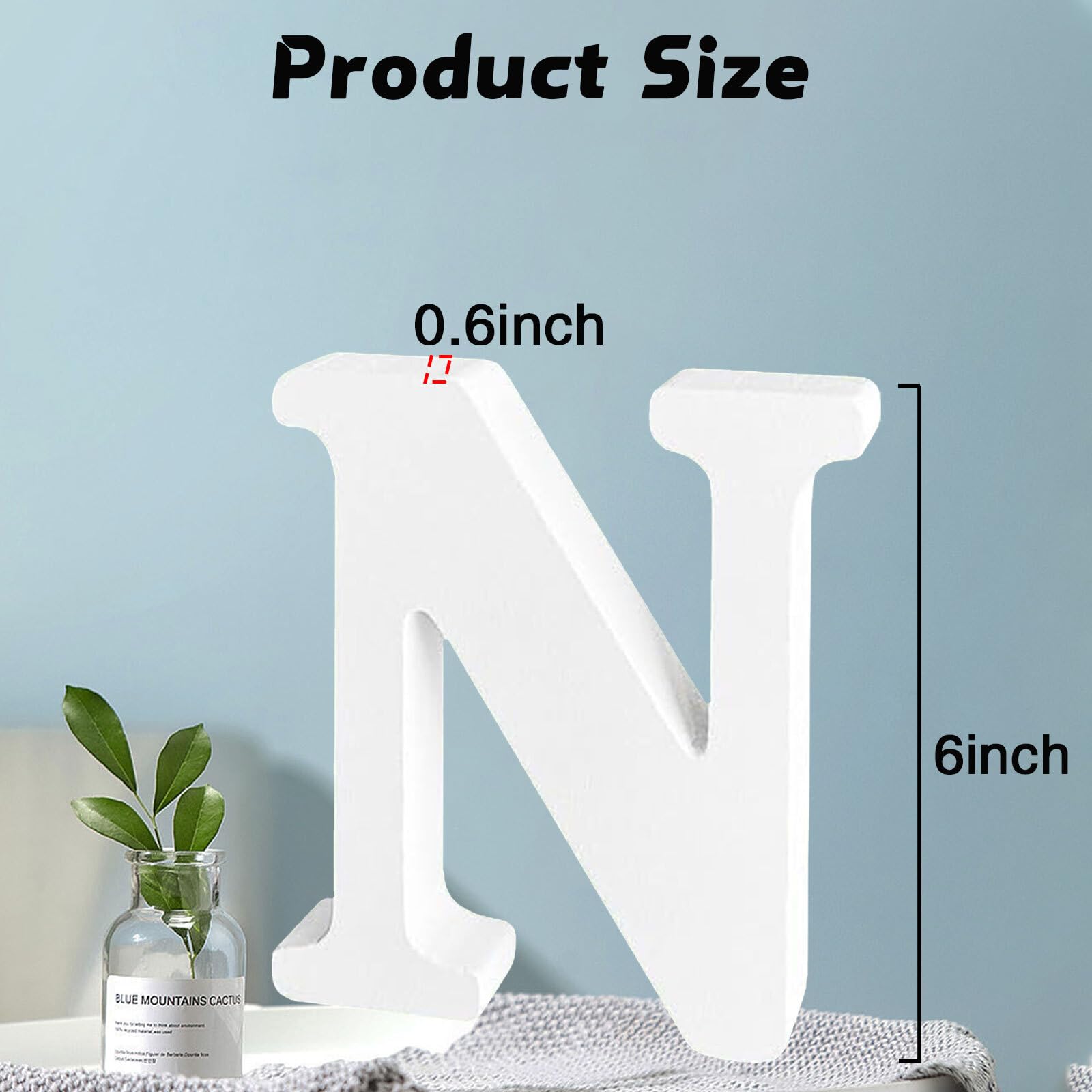 Snapklik.com : 6 Inch N White Wood Letters,Unfinished Wood Letters For ...