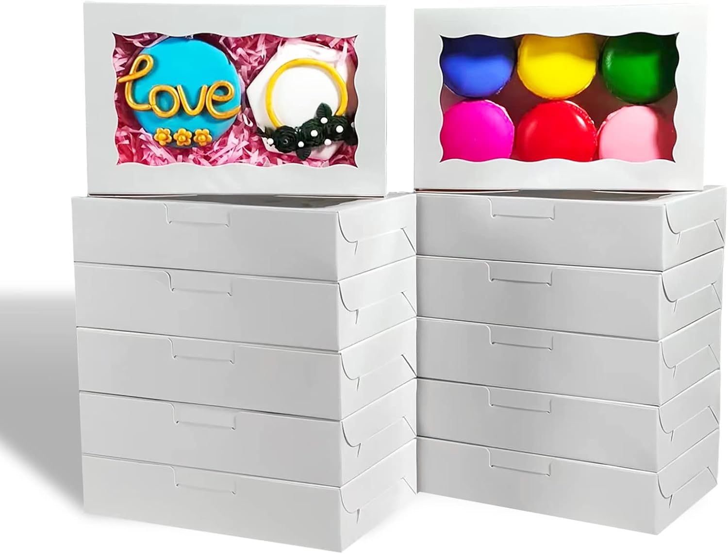 Amazon.com: RomanticBaking 50 Pack DIY Assembly White 7 x 4 3/8 x 1½ ...