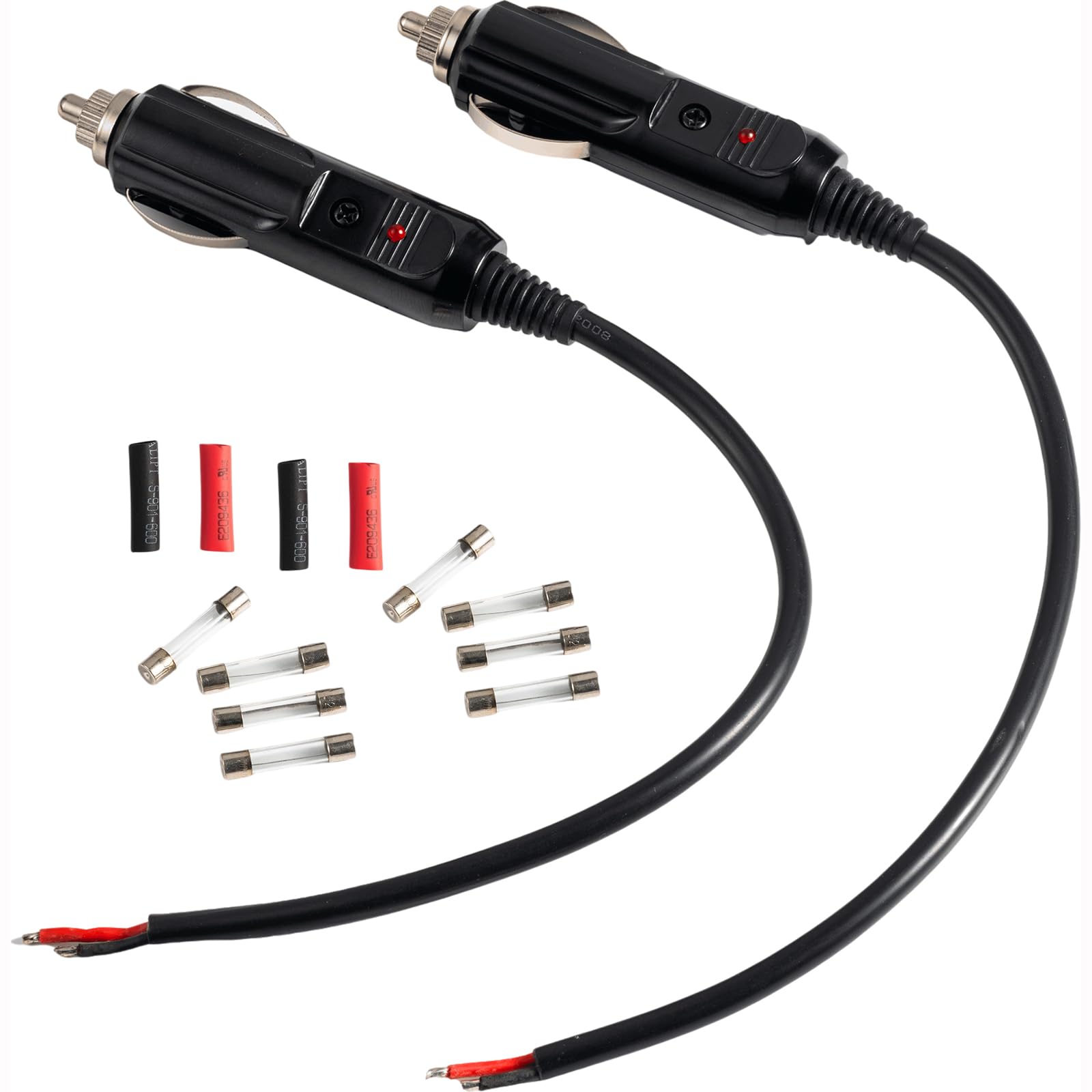 Amazon.com: Cigarette Lighter Male Plug Replacement 12-24V Fused 2 Pack ...