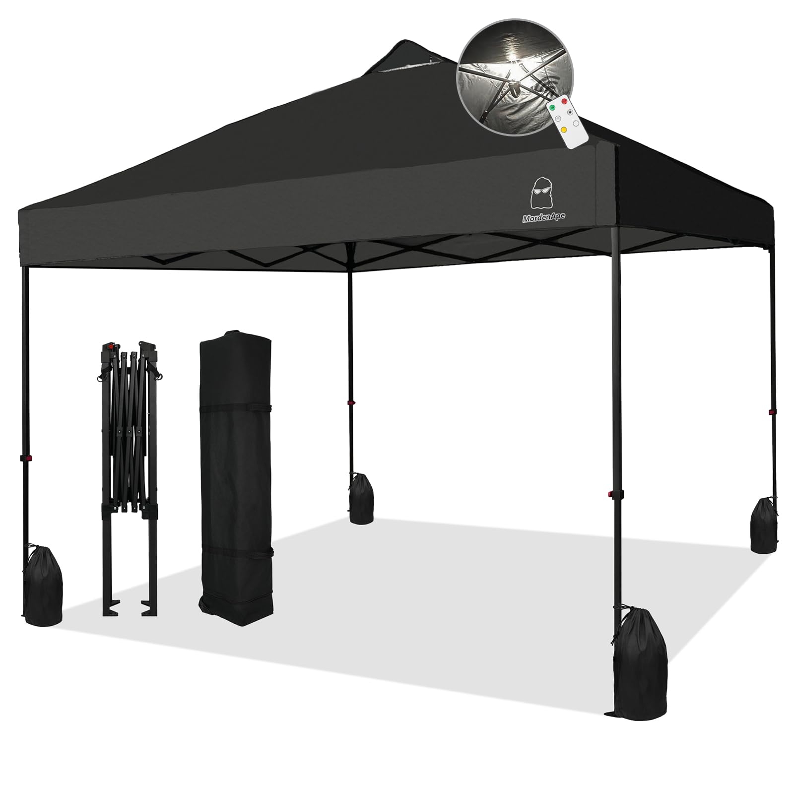 Amazon.com : MordenApe 10x10 Pop-up Canopy Tent with Light, Upgraded ...