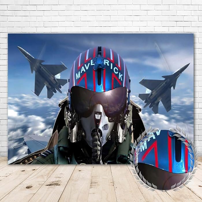 Buy Maverick Top Gun Backdrop 7x5ft Airplane Happy Birthday Top Gun ...