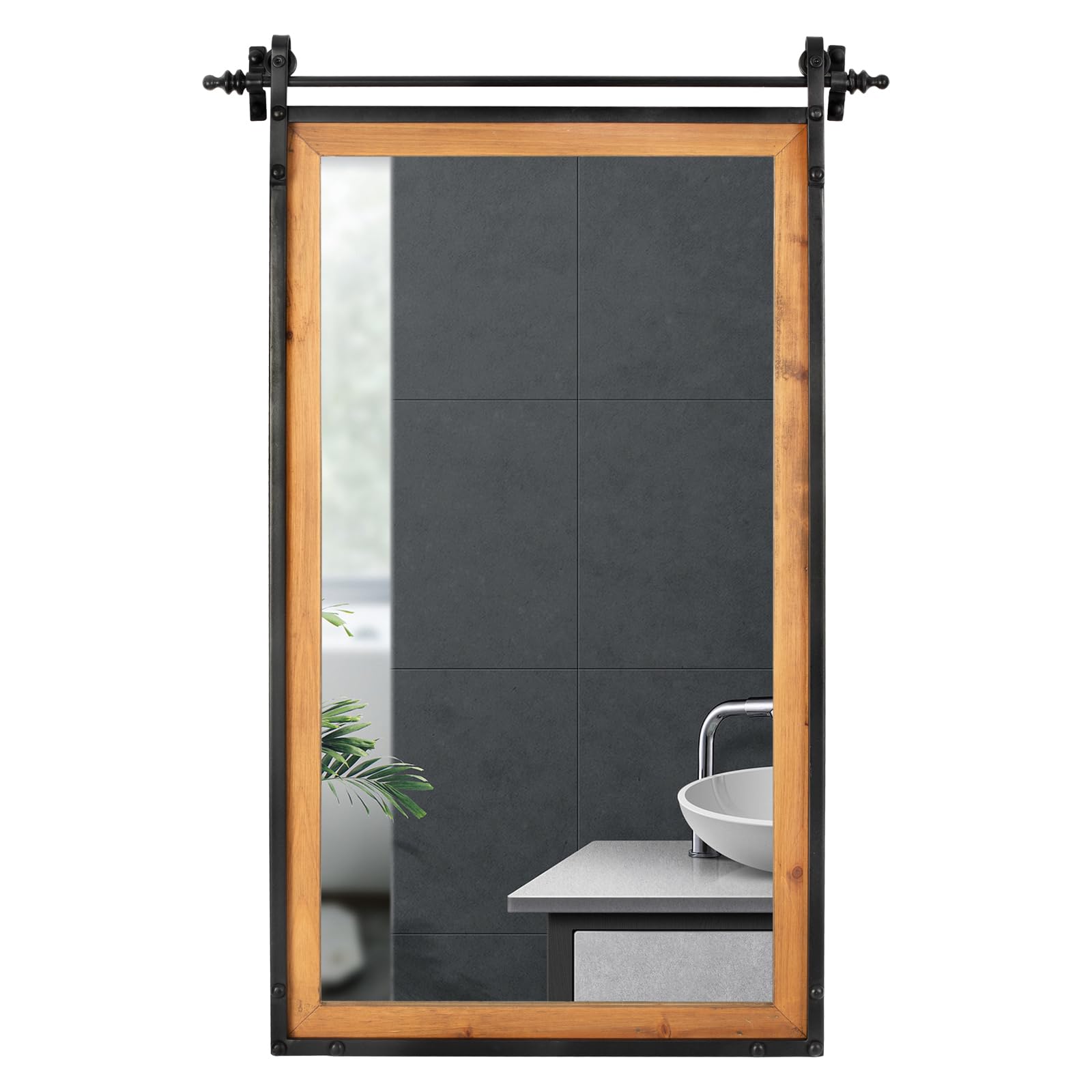Amazon.com: Fobule Rectangle Farmhouse Mirrors for Wall - 24"x36 ...