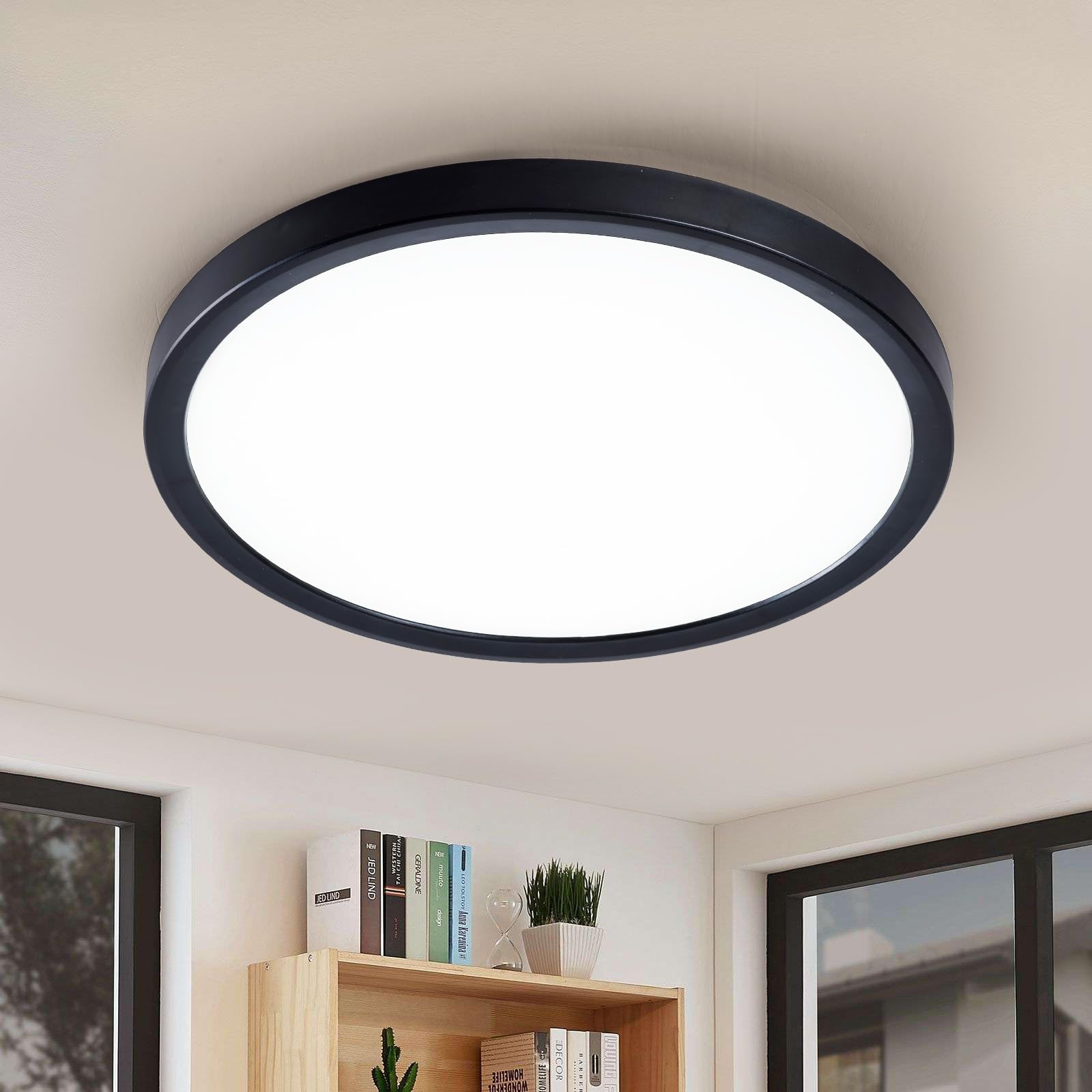 Gezusac 12" Led Ceiling Light Flush Mount,Flat Black Round Led Circular ...