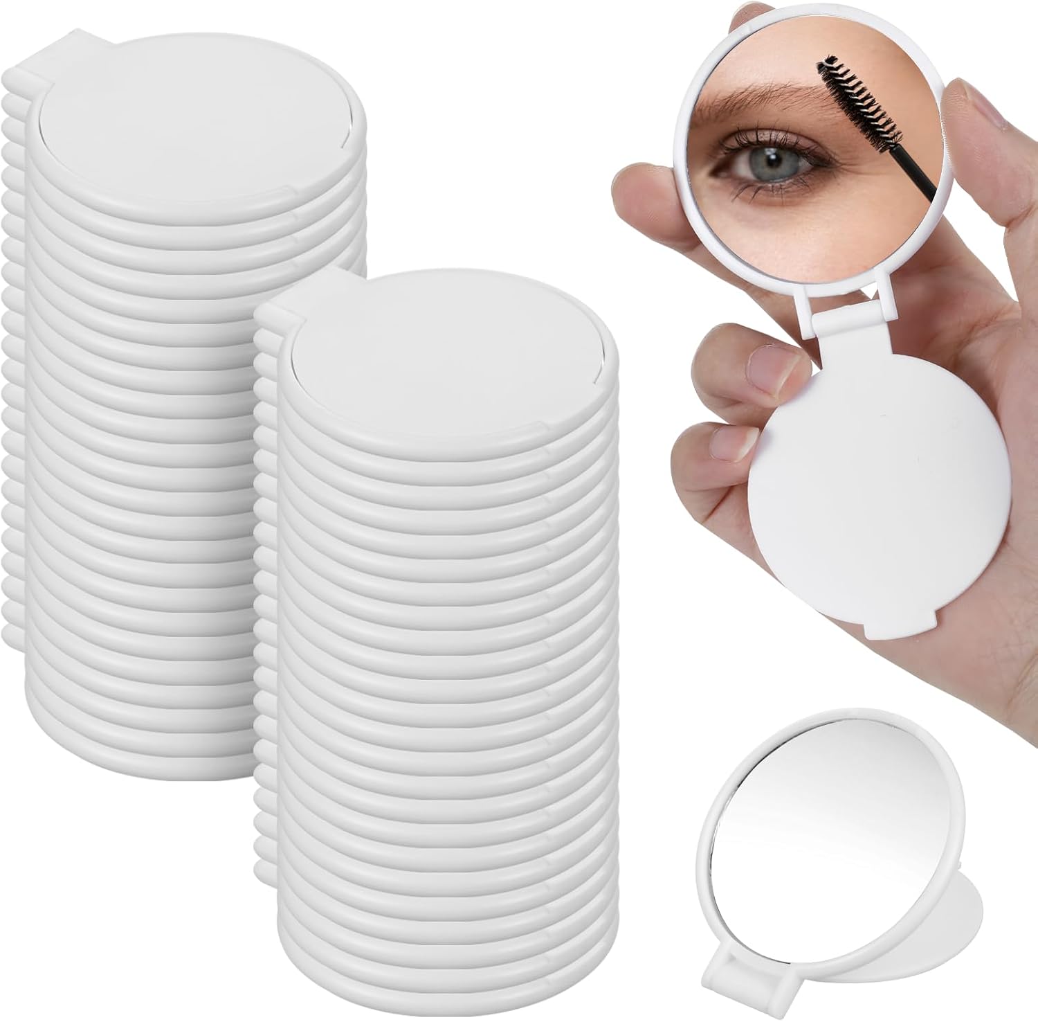 Amazon.com: Telooco 50 Pcs Round Compact Folding Portable Pocket Mirror ...