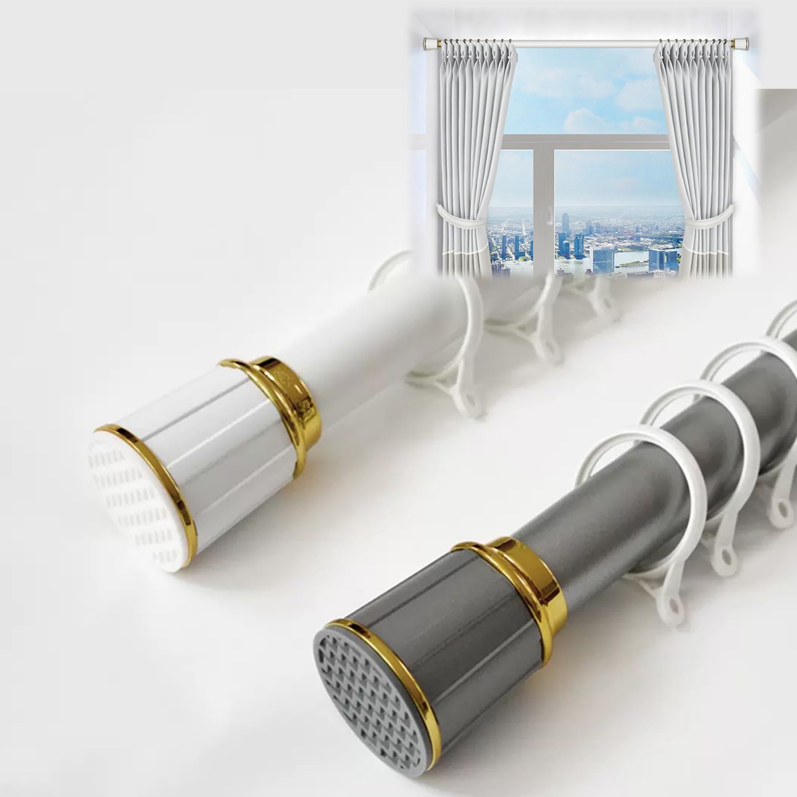 Amazon.com: Tension Rods For Windows 105-135 Inch,Shower Curtain Rods ...