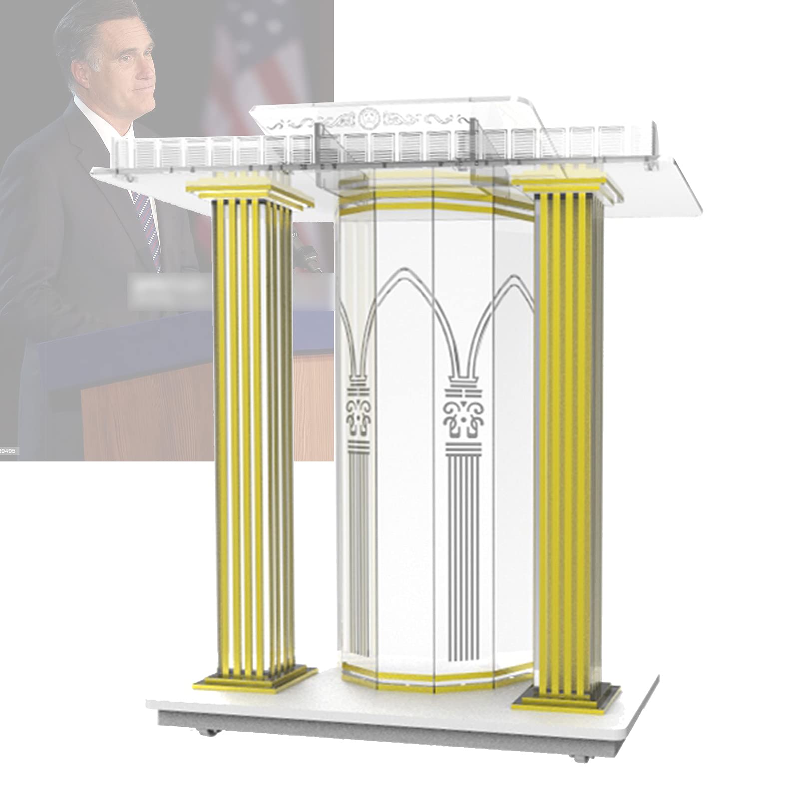 Khxjyc Acrylic Podium Floor Podium With Casters Floor Podium Podium ...