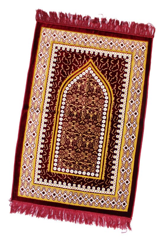 Buy ADIRNY Velvet Prayer Mat 44x28 inch Musalla Janamaz for Namaz ...