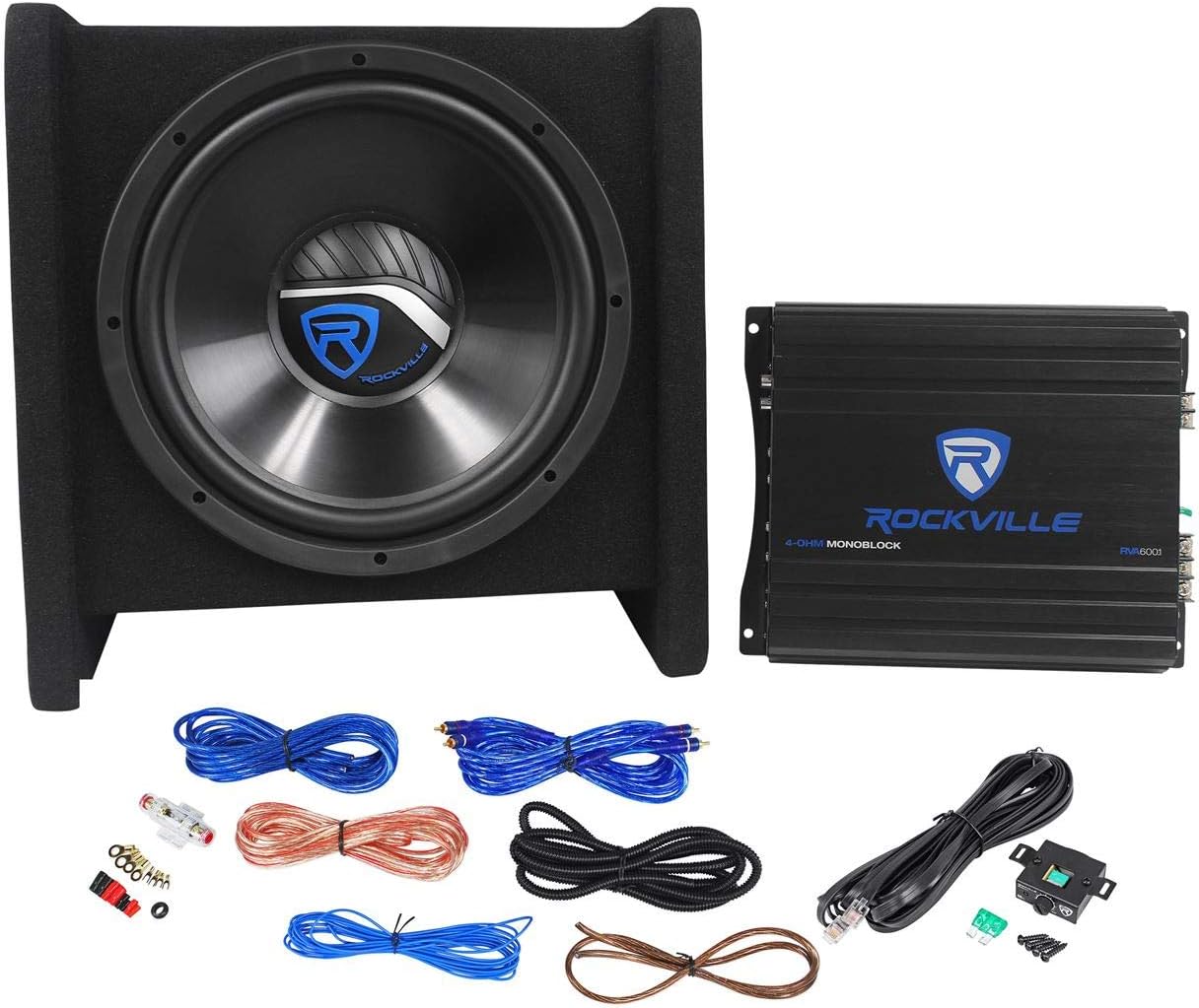 12 Inch Loaded Subwoofer Enclosure Rockville RV12.1C 12" Loaded ...