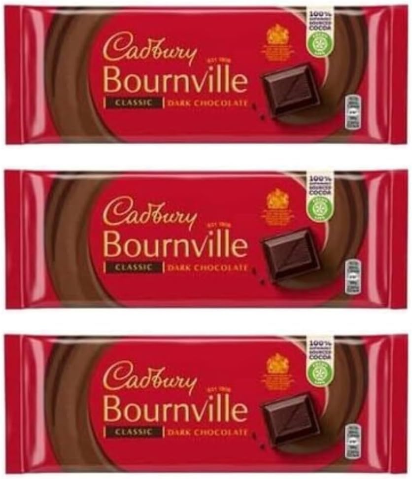 Chocolate Bar Bundle Consisting of Bournville Classic Dark 100g (3 Pack ...