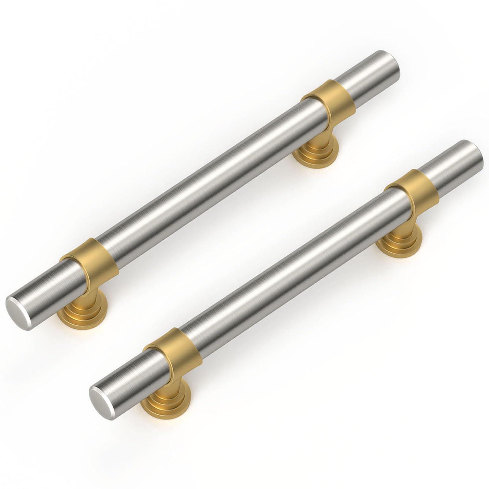 Snapklik.com : Homdiy 10 Pack 5 Inch Brushed Nickel And Gold Cabinet ...