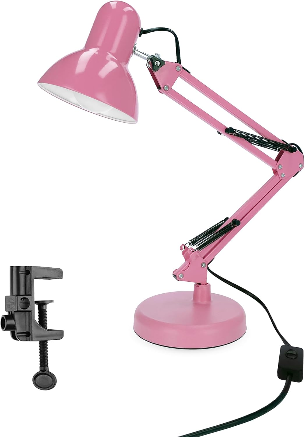 EDO Desk Lamp with Clip, Retro Clamp Lamp, Table Lamp Pink PIXI with ...