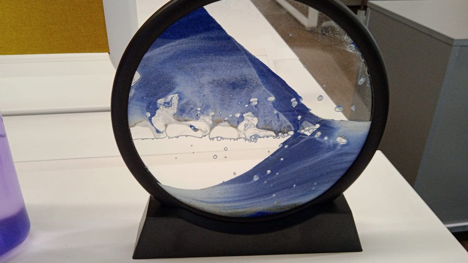 Evolluxi® Moving Sand Art Picture Round Glass Frame Sandscapes 3D Deep ...