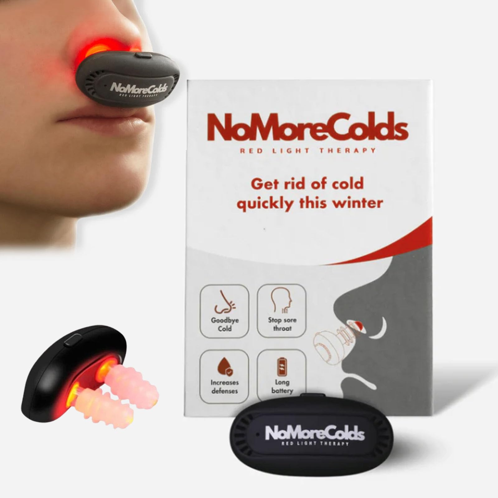 Amazon.com : No More Colds Red Light Therapy for Nose, RespiRelief Red ...