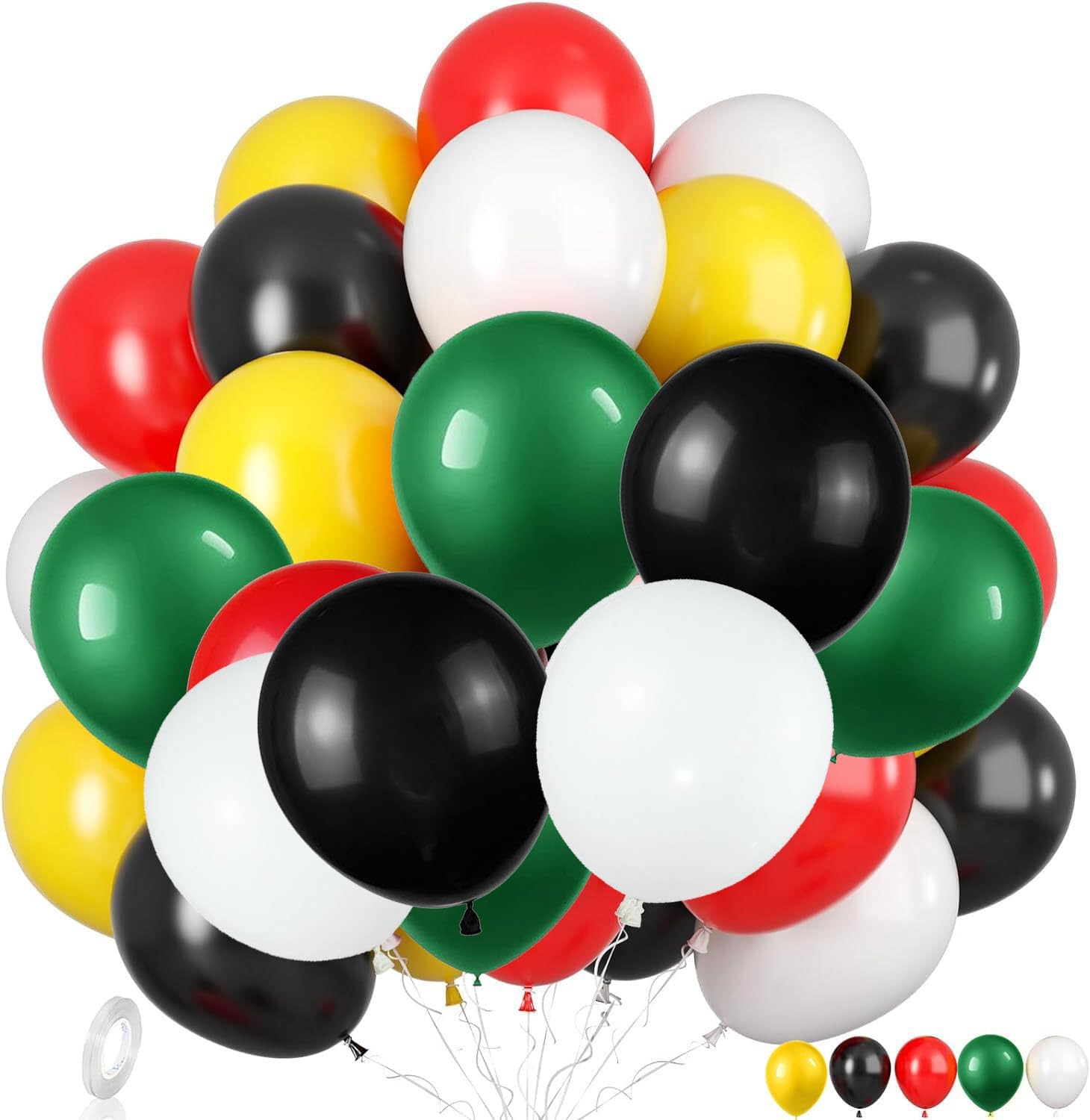 Amazon.com: 100 Pieces Juneteenth Day Latex Balloons Jamaica Rasta ...