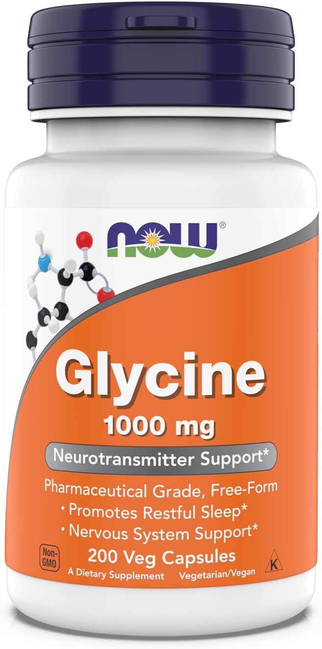 Amazon.com: NOW Foods Glycine 1000mg, Free-Form Pharmaceutical Grade ...